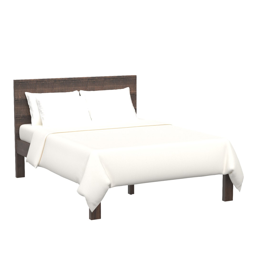 Kelby Wood Queen Bed model - TurboSquid 2062820