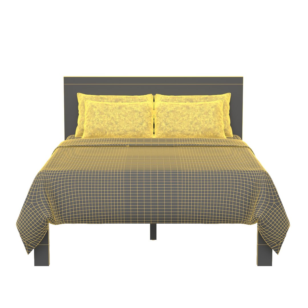 Kelby Wood Queen Bed model - TurboSquid 2062820
