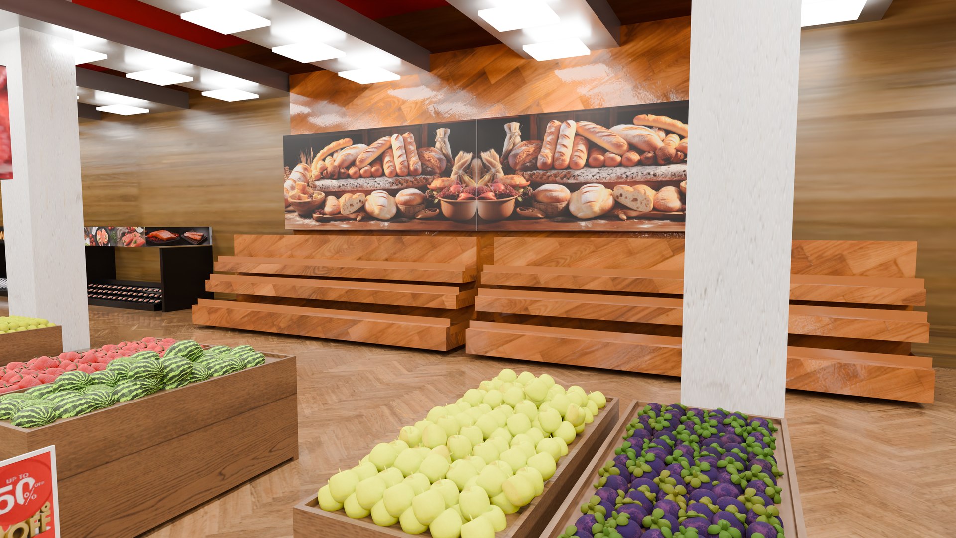 3D Supermarket Store - TurboSquid 2367187