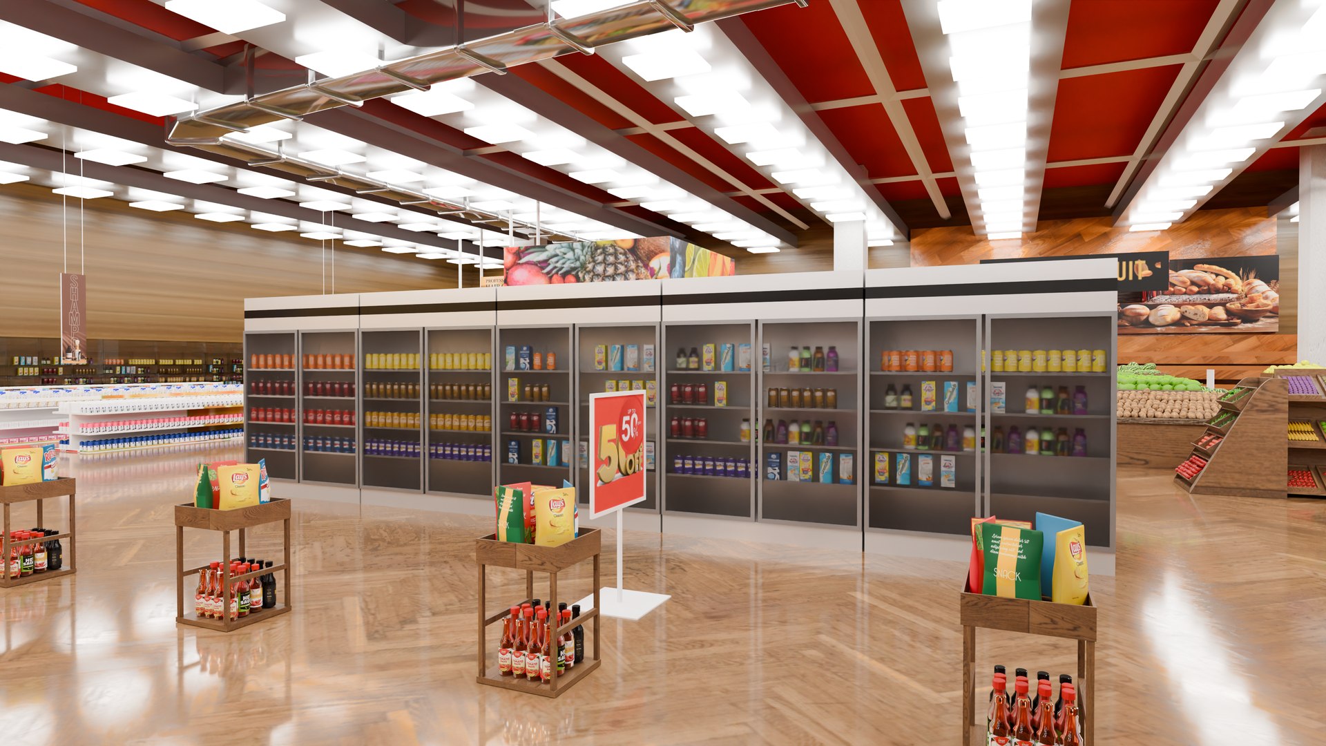 3D Supermarket Store - TurboSquid 2367187