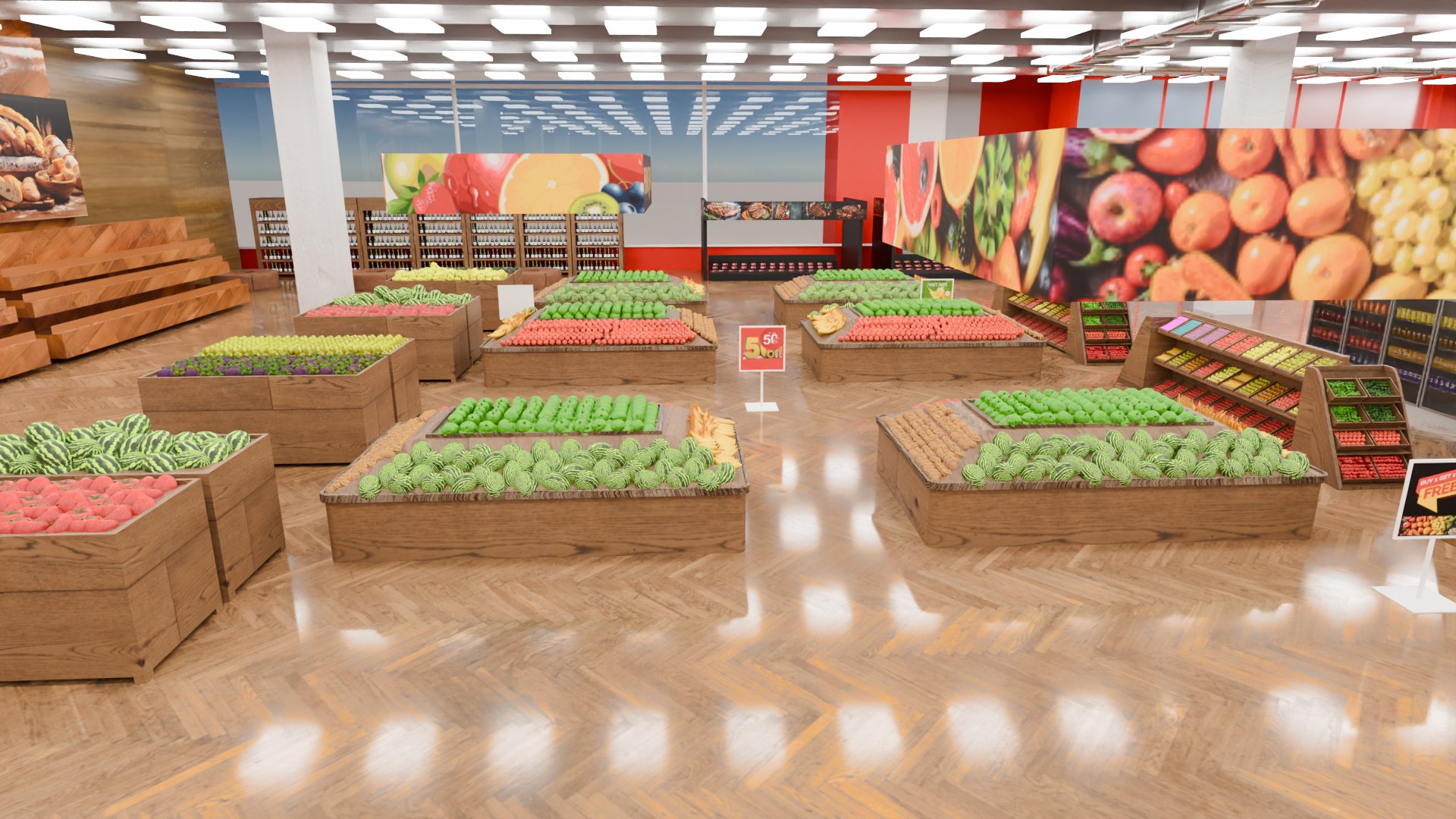 3D Supermarket Store - TurboSquid 2367187