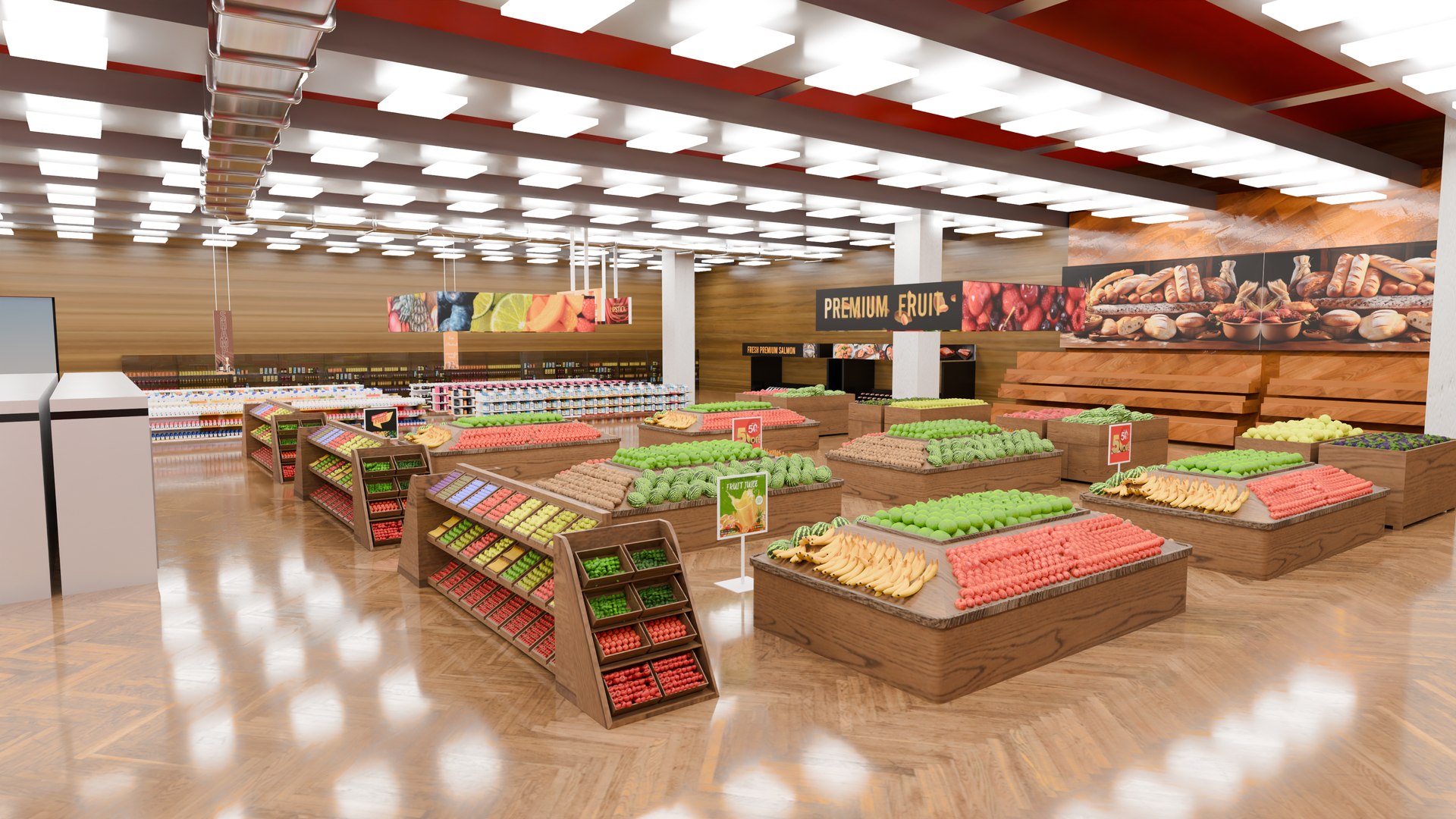 3D Supermarket Store - TurboSquid 2367187