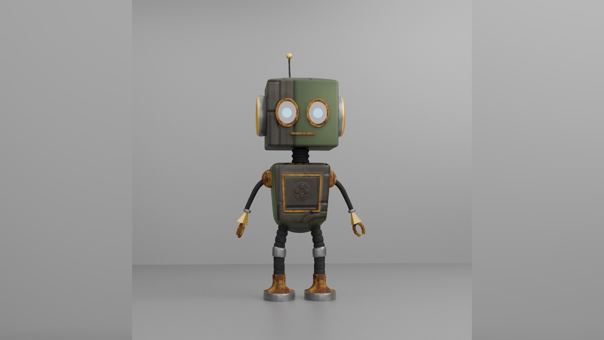 modèle 3D de Modèle de personnage de robot Low Poly prêt pour le jeu et ...