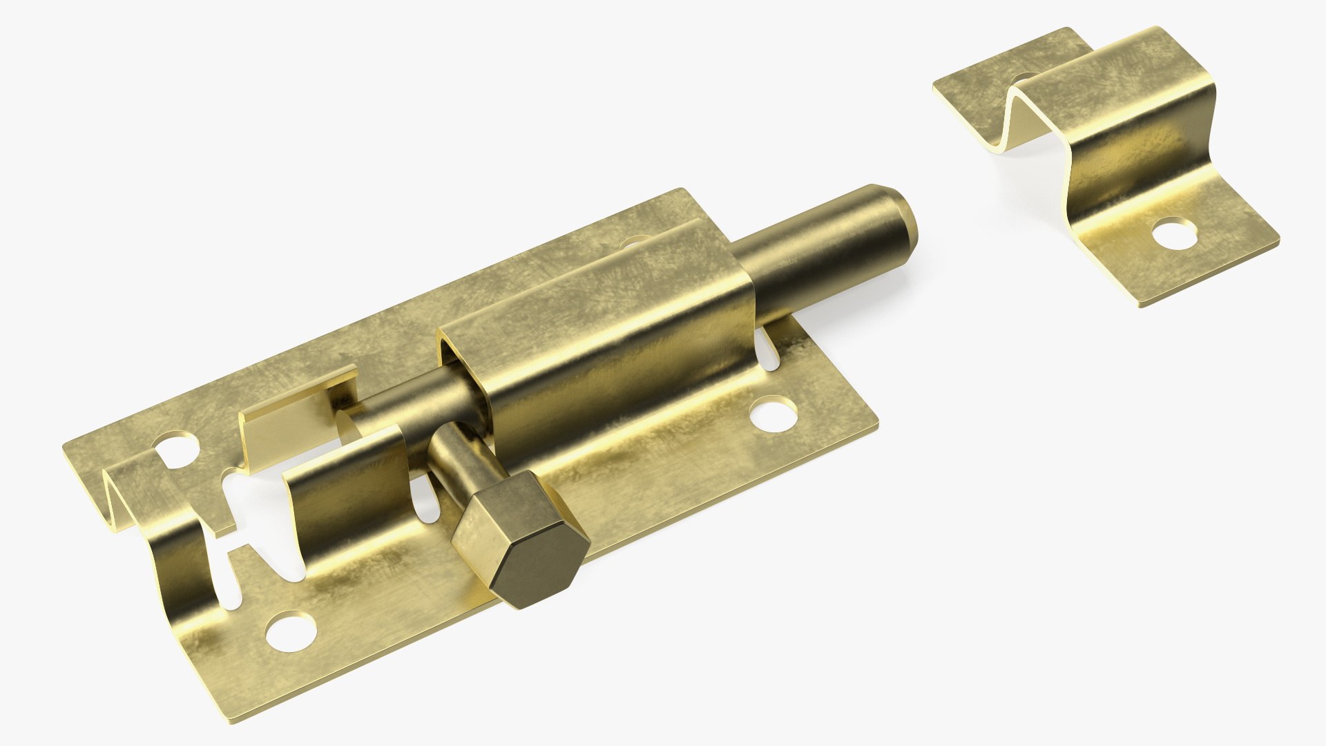 Brass Door Latch Sliding Lock 3D - TurboSquid 1787403
