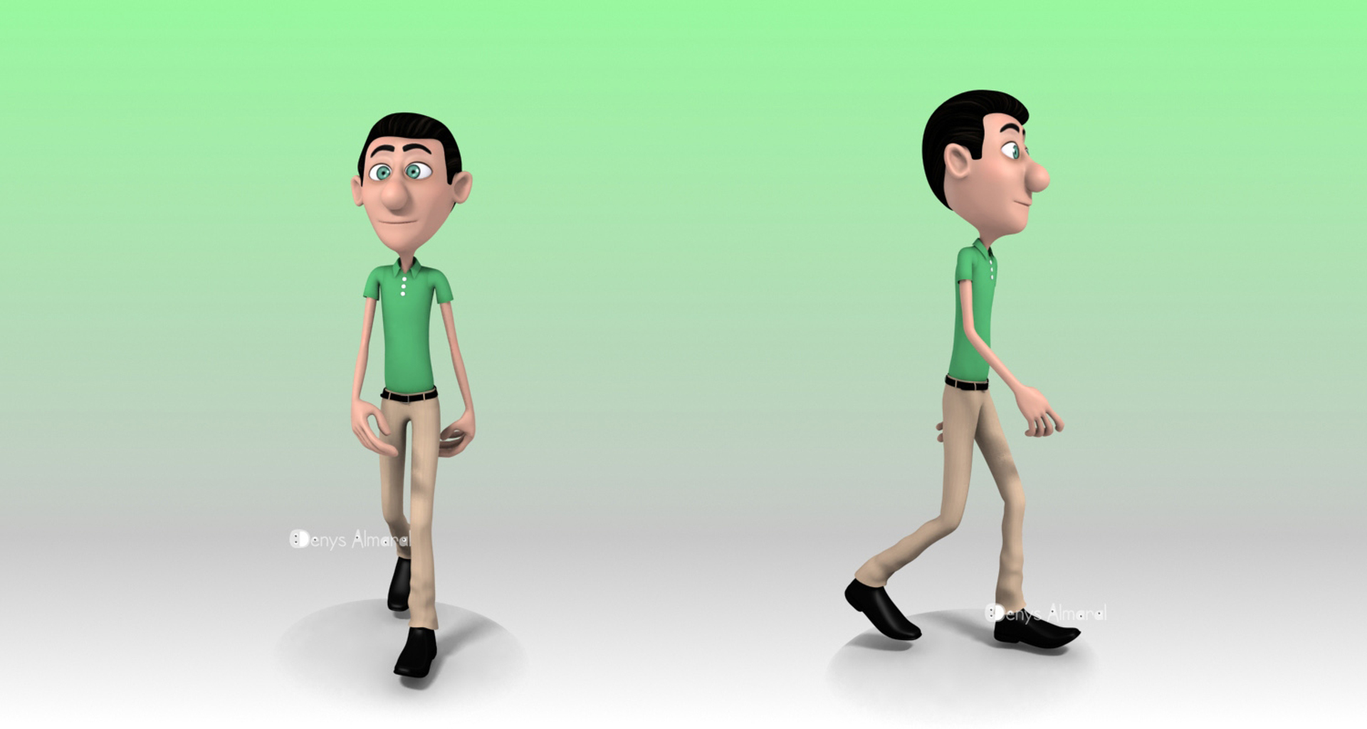 rigged cartoon character man 3d max