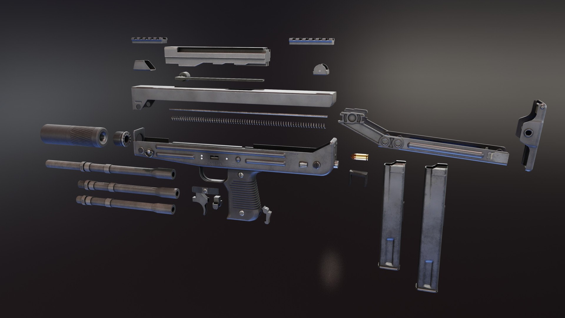 3D Star Z84 SMG Model - TurboSquid 2182072