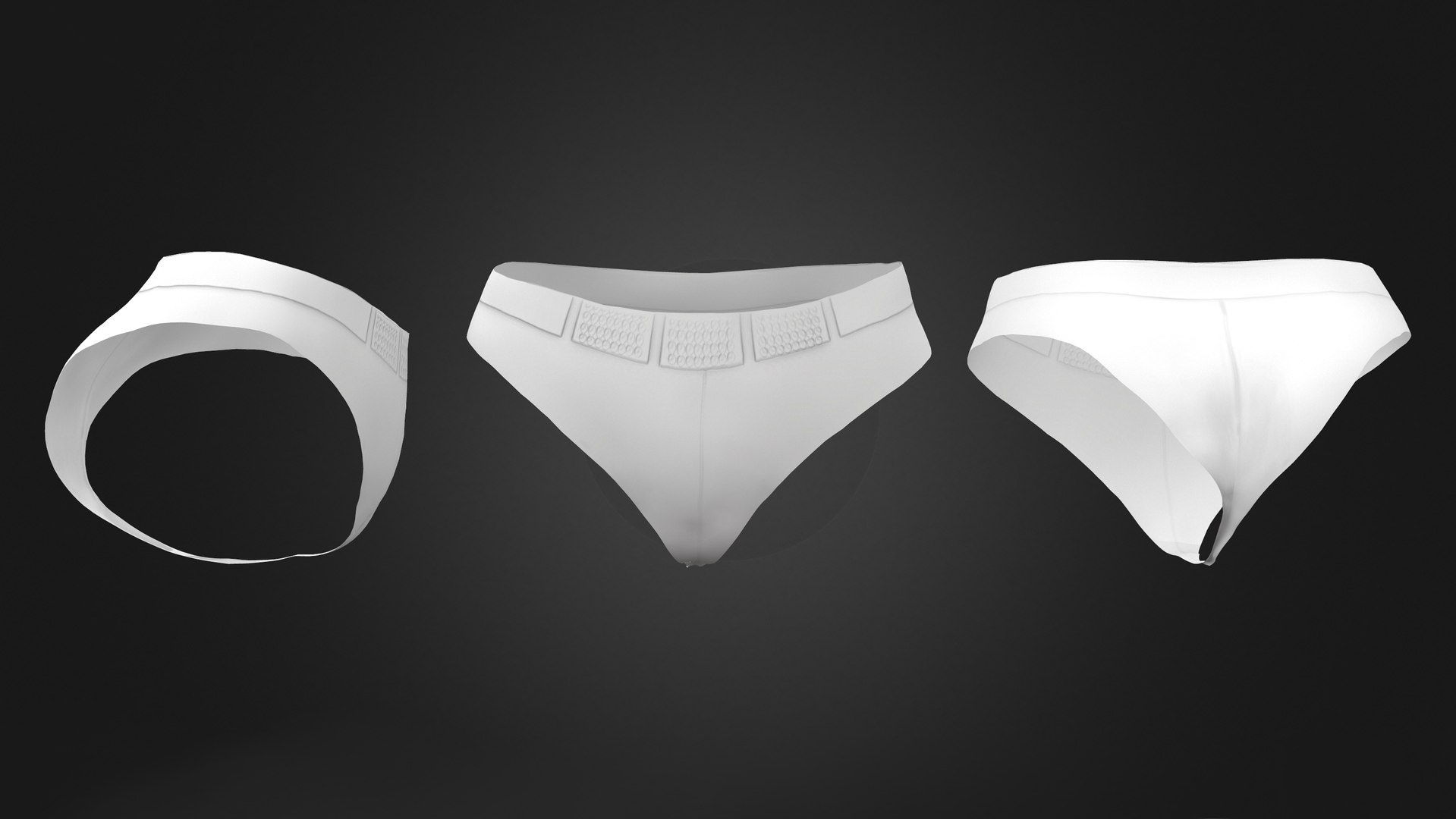 Brief Shorts With Belt 3D Model - TurboSquid 1744873