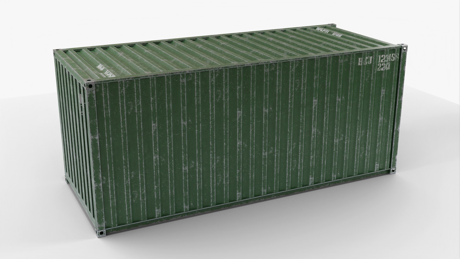 20Ft Cargo Container - Green - Dirty Model - TurboSquid 1942168