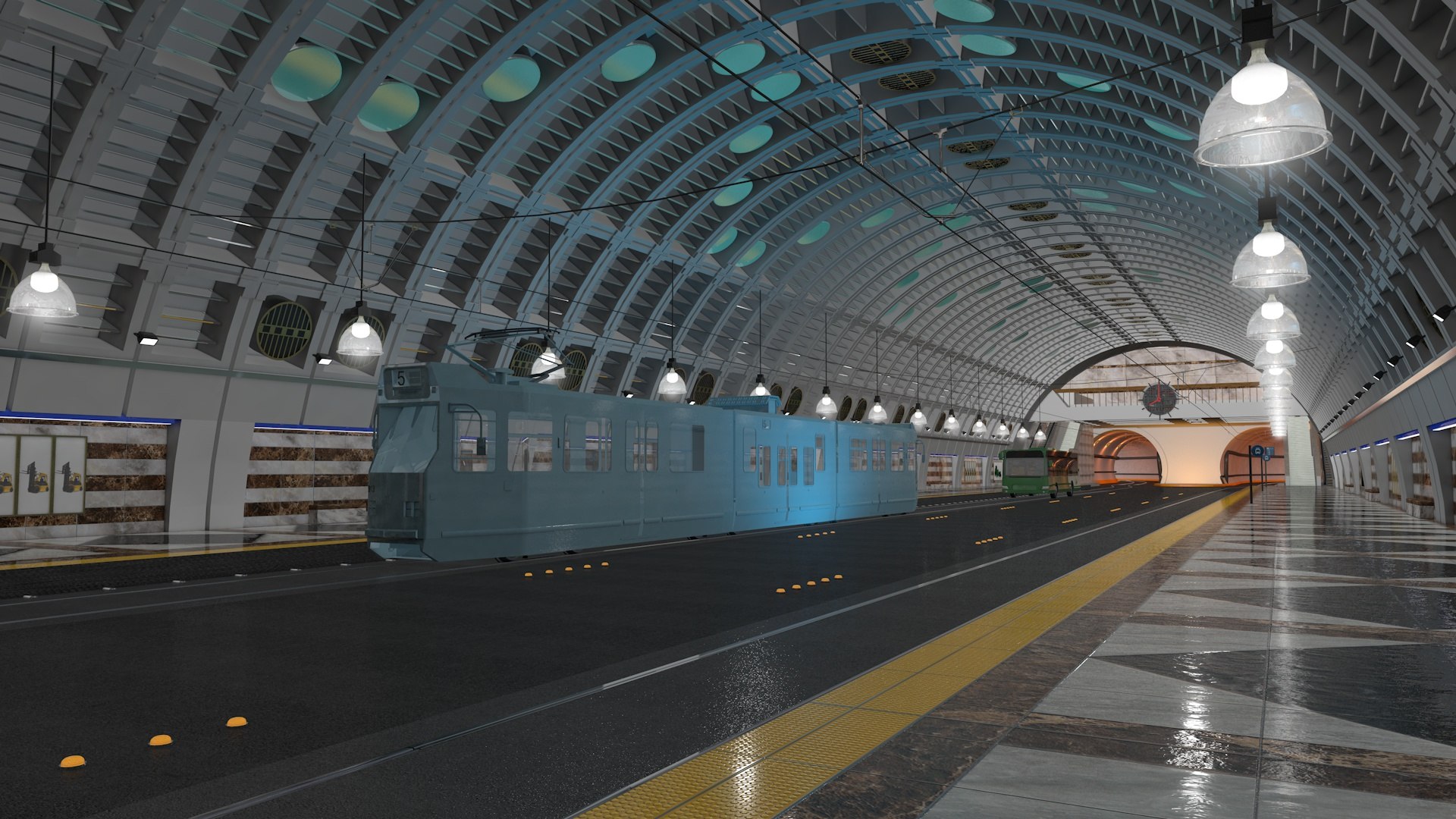 3D Tramway Bus Station Tram - TurboSquid 1544508