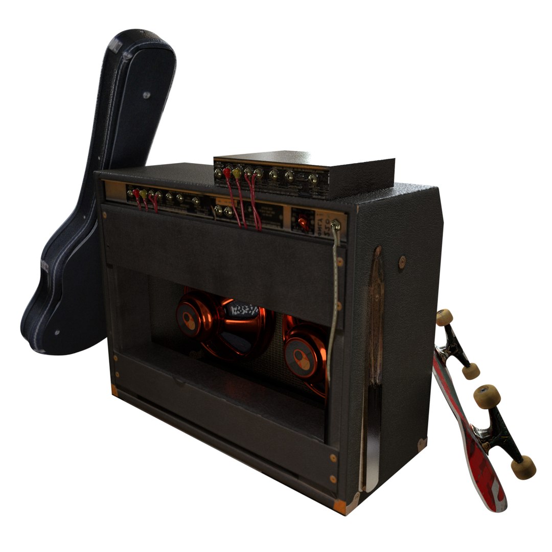 Set Amplifier Guitar Case 3D Model - TurboSquid 1413885