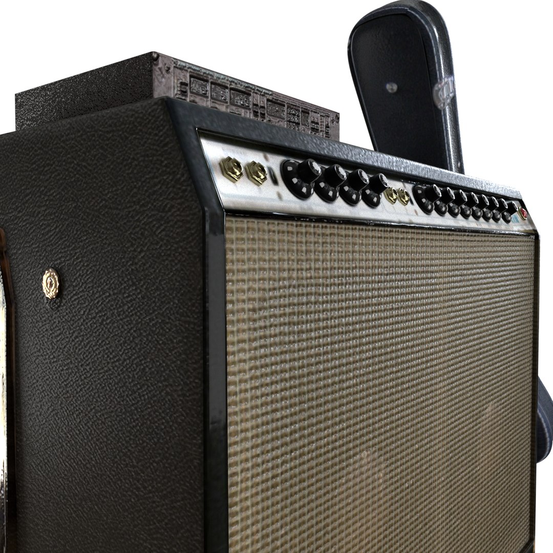Set Amplifier Guitar Case 3D Model - TurboSquid 1413885