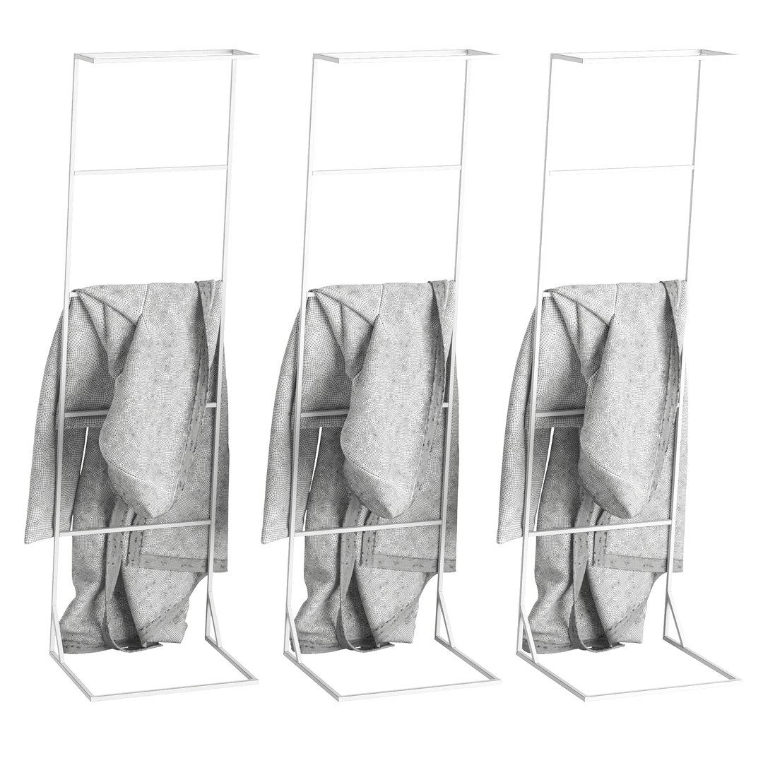 3D Model Bathrobe Hanging Set 05 - TurboSquid 2001427