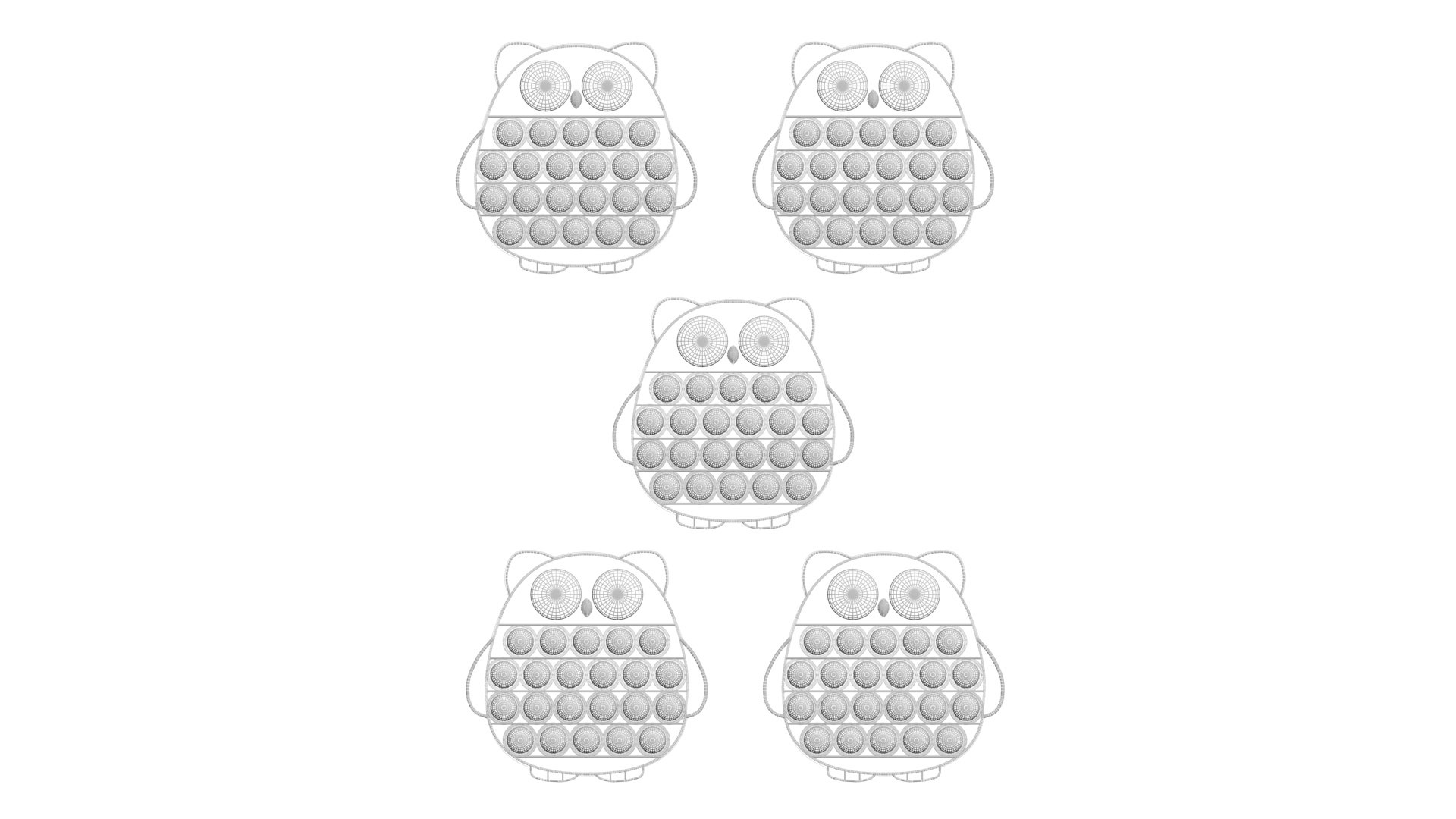 Owl Pop It Fidget Toys Set model - TurboSquid 1786536