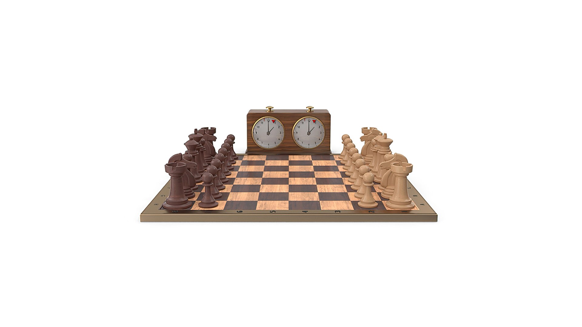 3D Chesboard With Chess Clock - TurboSquid 2254483