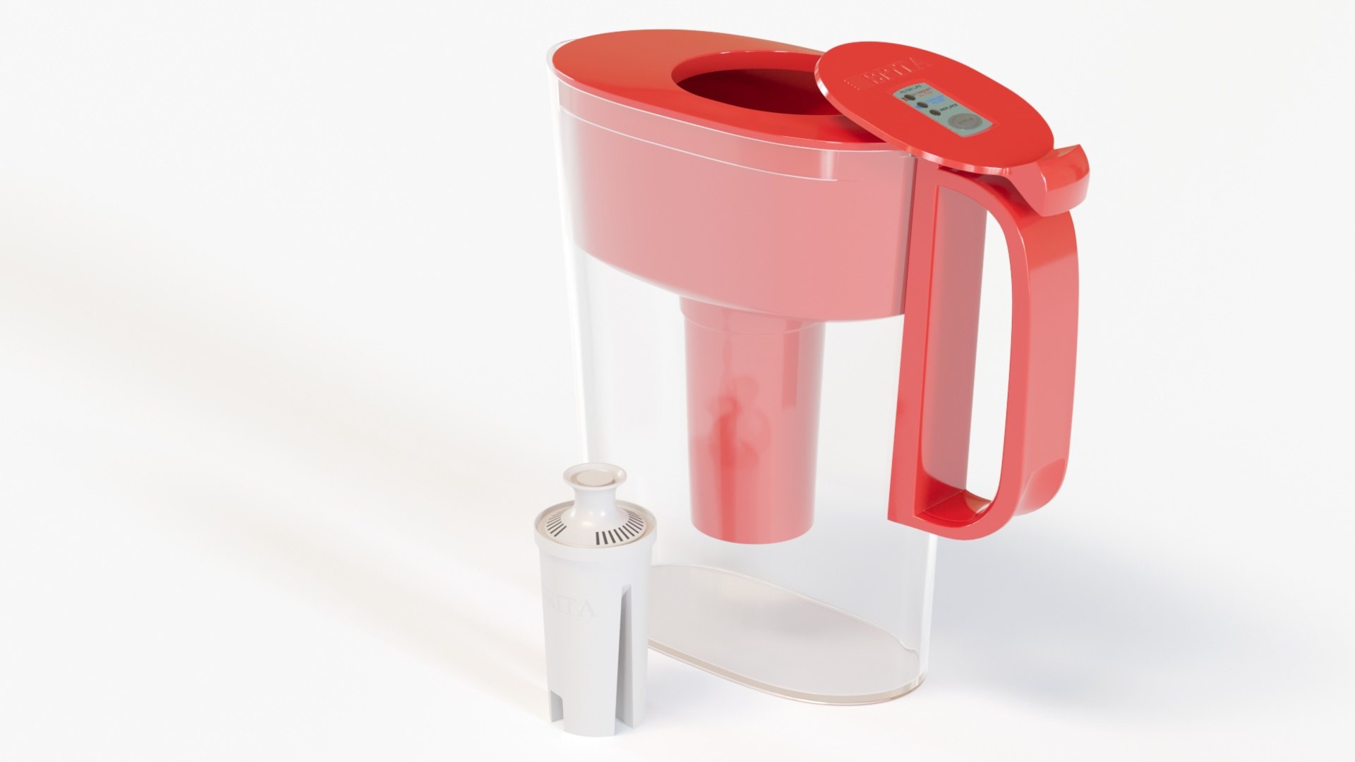 Brita Red Water Pitcher With Filter 3D - TurboSquid 1967924