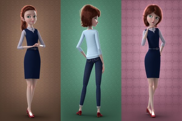 3D cartoon family rigged character model - TurboSquid 1235563