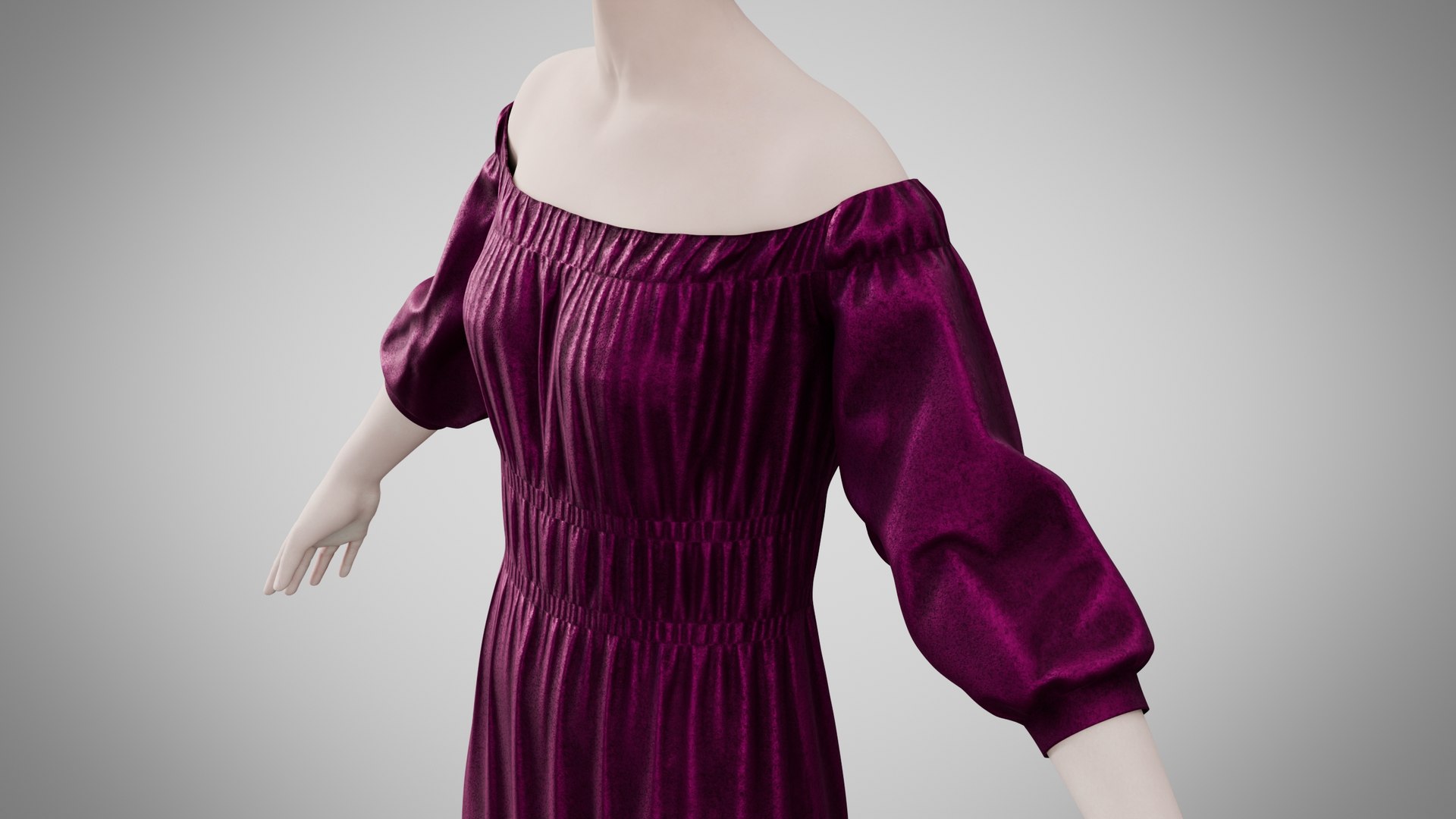 Dress 16 Plum Velvet 3D Model - TurboSquid 2459300