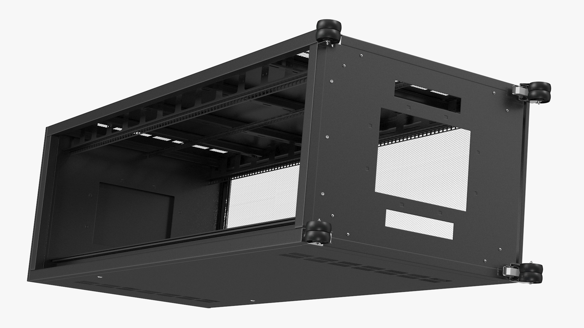 Floor Standing Rack Cabinet 42 Unit Black Empty model - TurboSquid 1848969