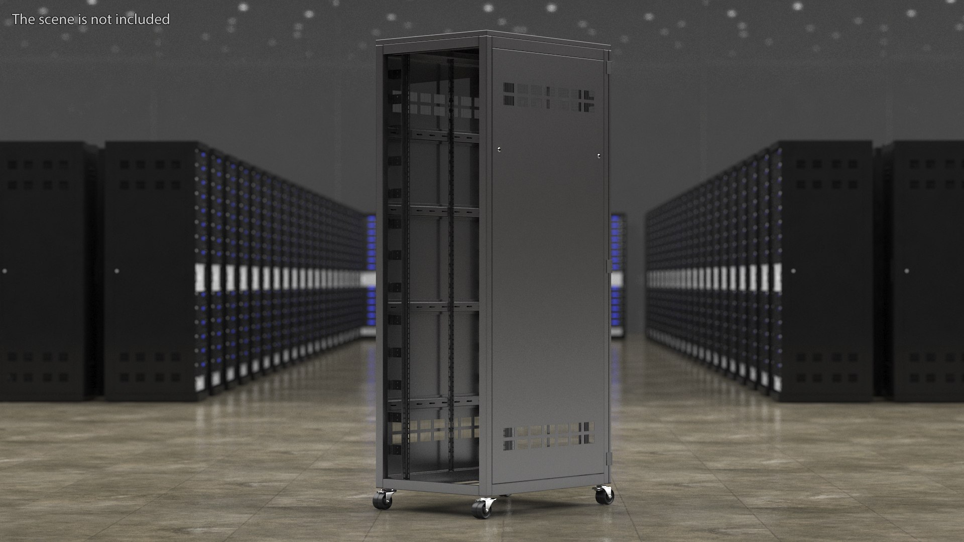 Floor Standing Rack Cabinet 42 Unit Black Empty model - TurboSquid 1848969