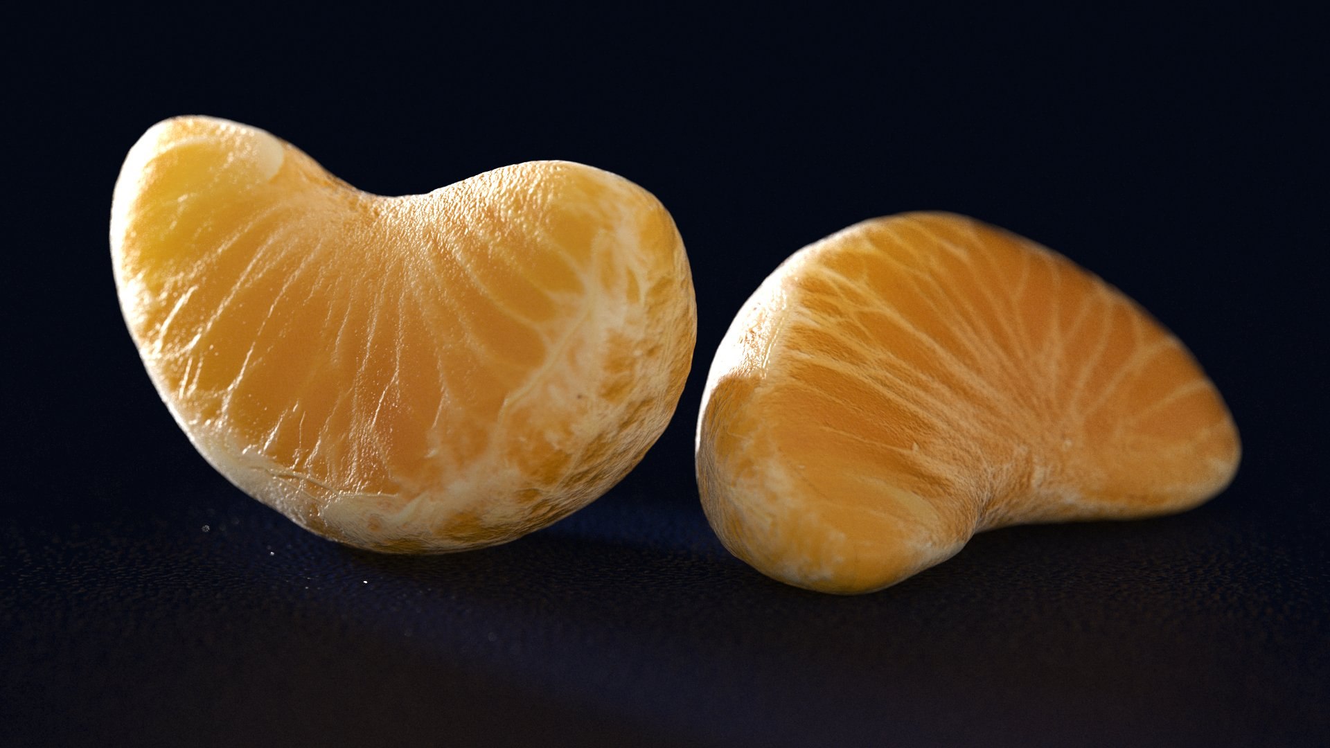 Peeled Slice Tangerine 3D Model - TurboSquid 1481696
