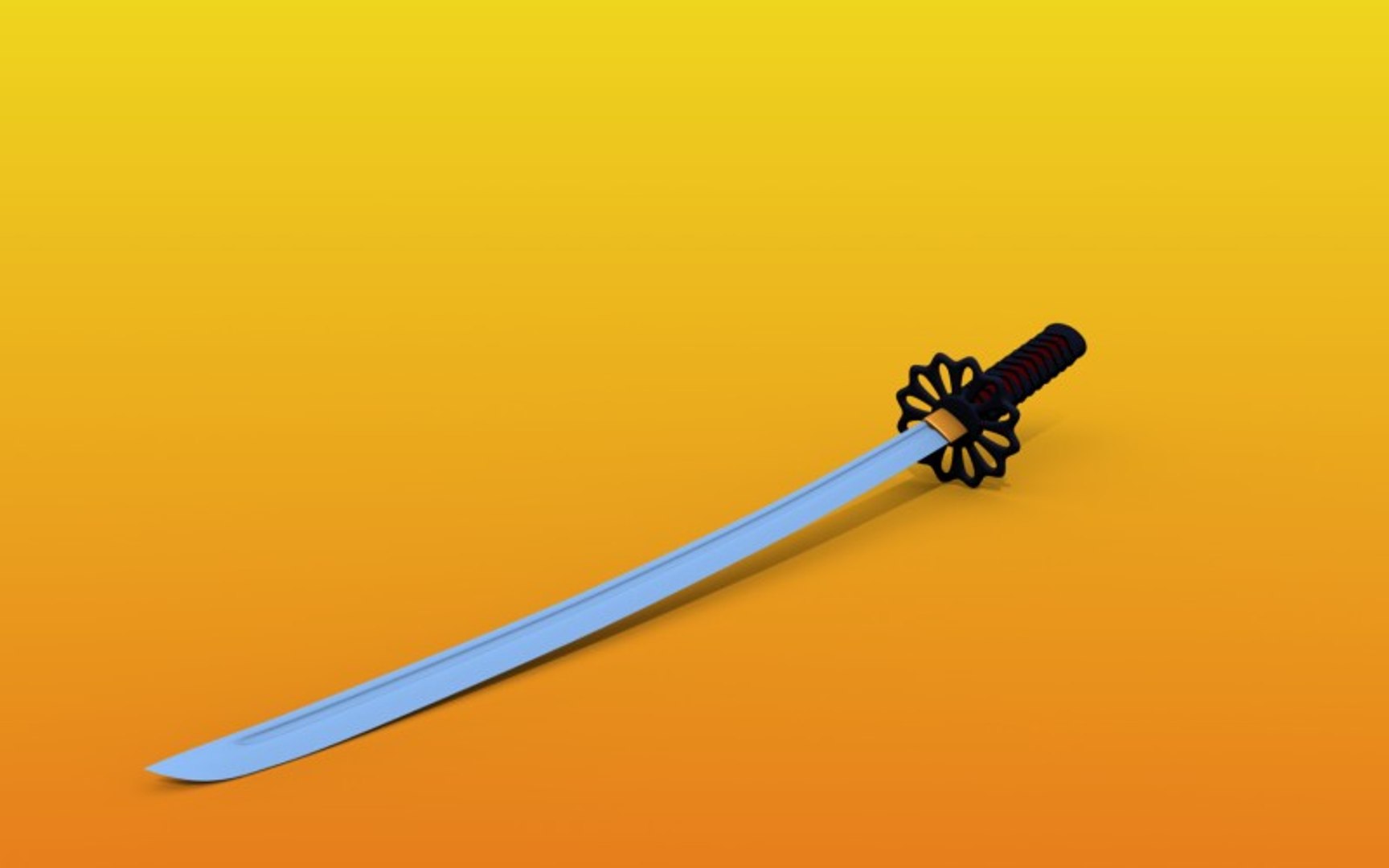 japanese samurai sword 3d model