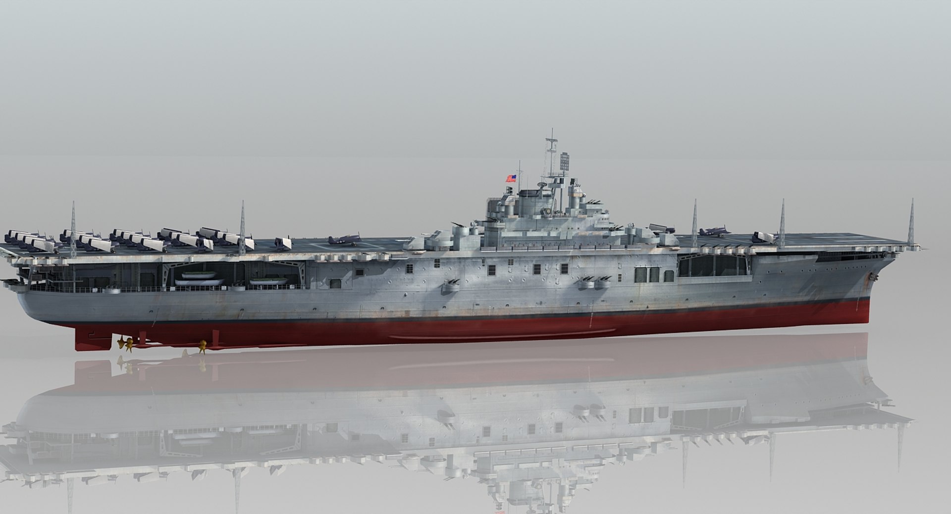 3D uss intrepid cv-11 cv model - TurboSquid 1412371