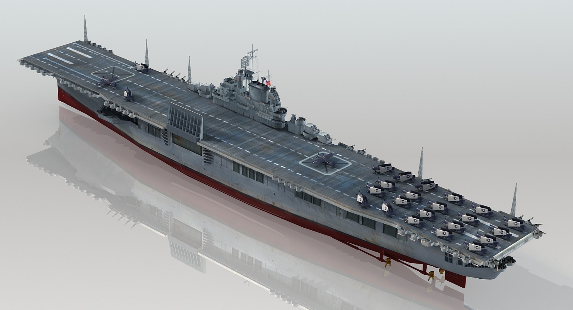 3D Uss Intrepid Cv-11 Cv Model - TurboSquid 1412371