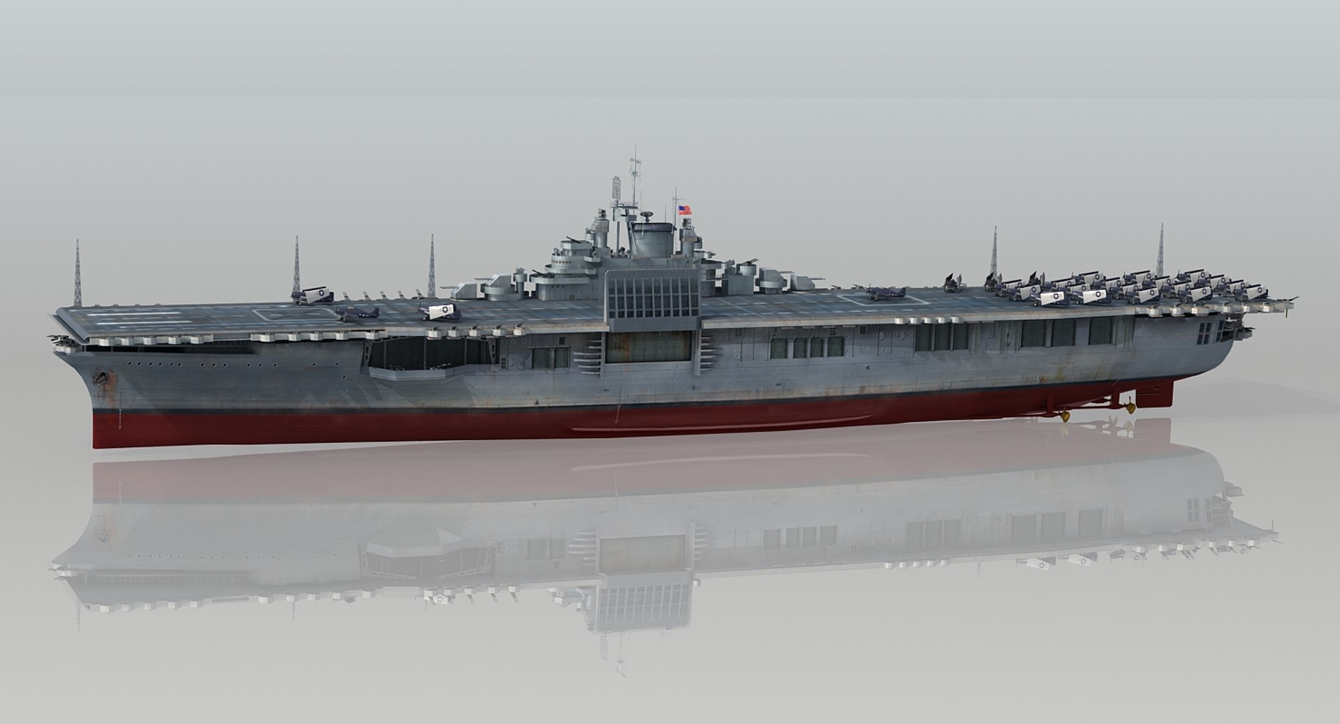 3D uss intrepid cv-11 cv model - TurboSquid 1412371