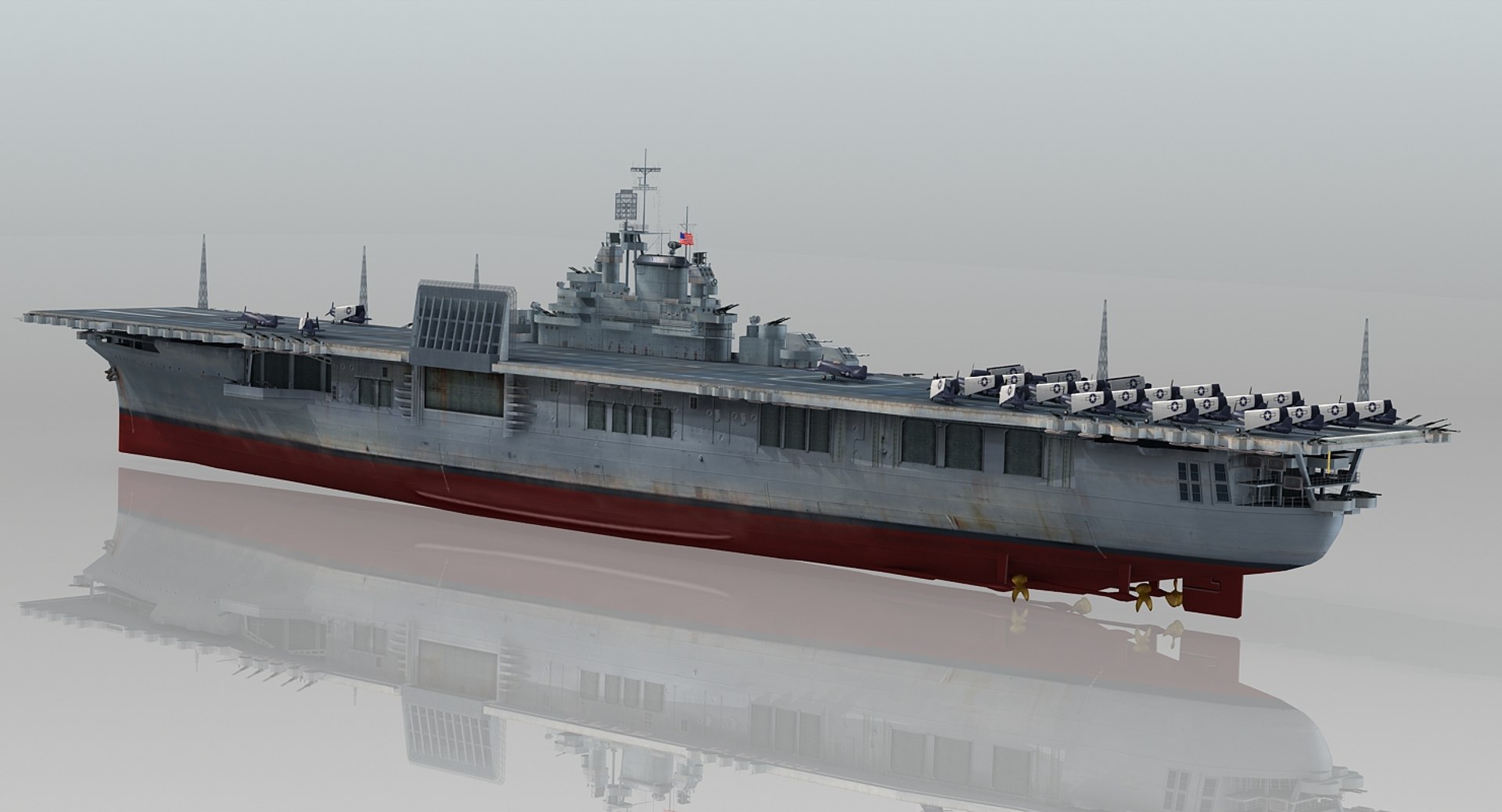 3D Uss Intrepid Cv-11 Cv Model - TurboSquid 1412371