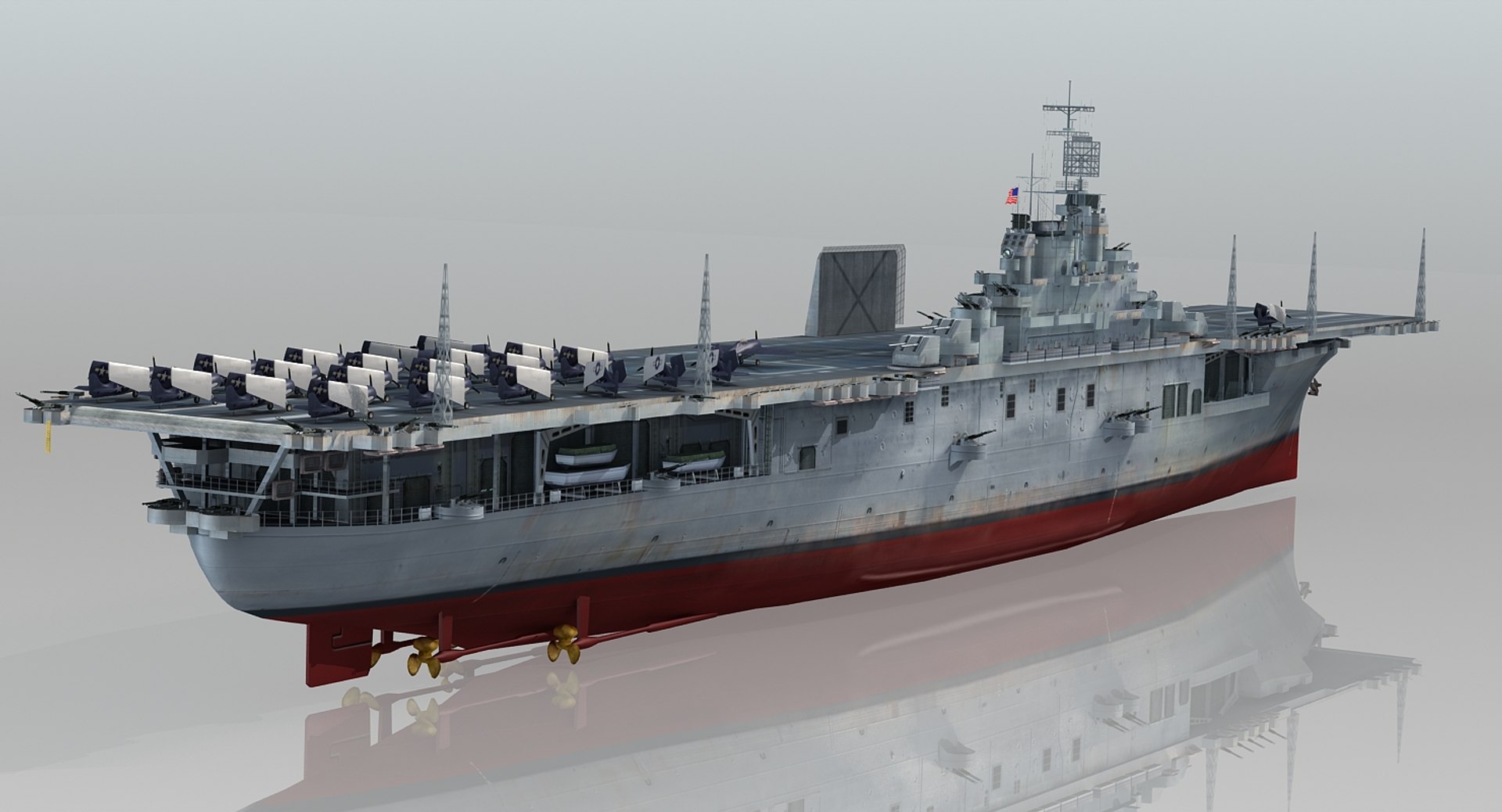 3D uss intrepid cv-11 cv model - TurboSquid 1412371