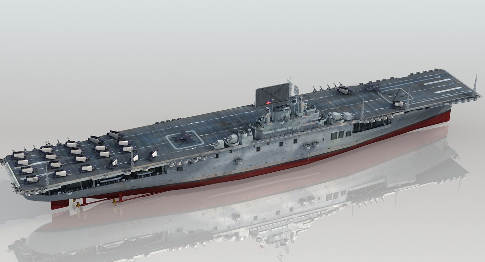 3D uss intrepid cv-11 cv model - TurboSquid 1412371