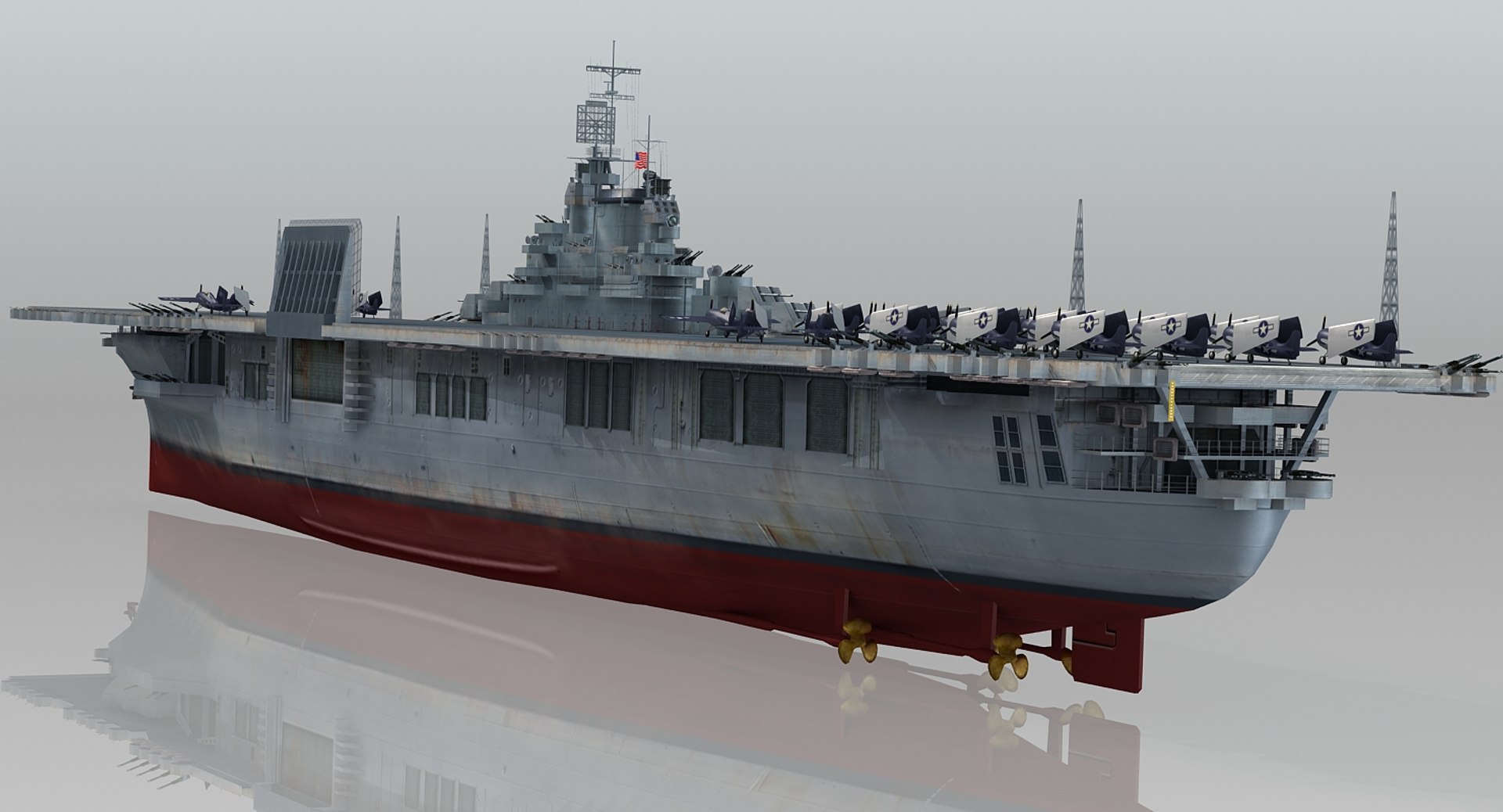 3D uss intrepid cv-11 cv model - TurboSquid 1412371