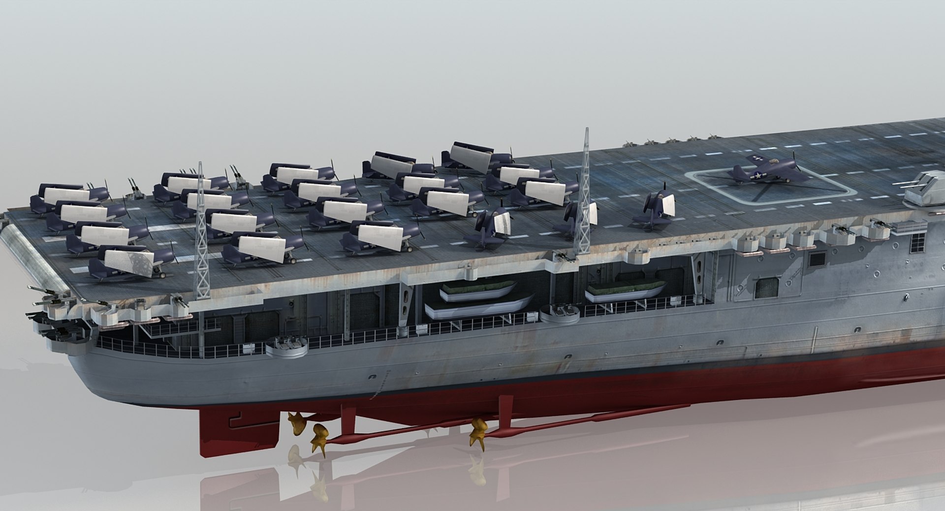 3D uss intrepid cv-11 cv model - TurboSquid 1412371