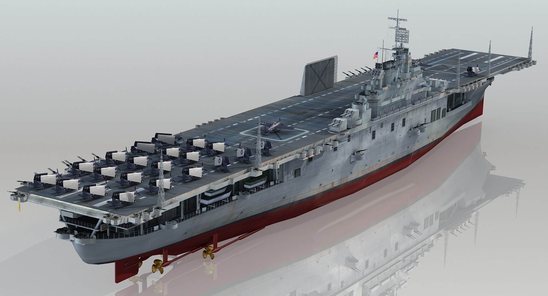 3D uss intrepid cv-11 cv model - TurboSquid 1412371