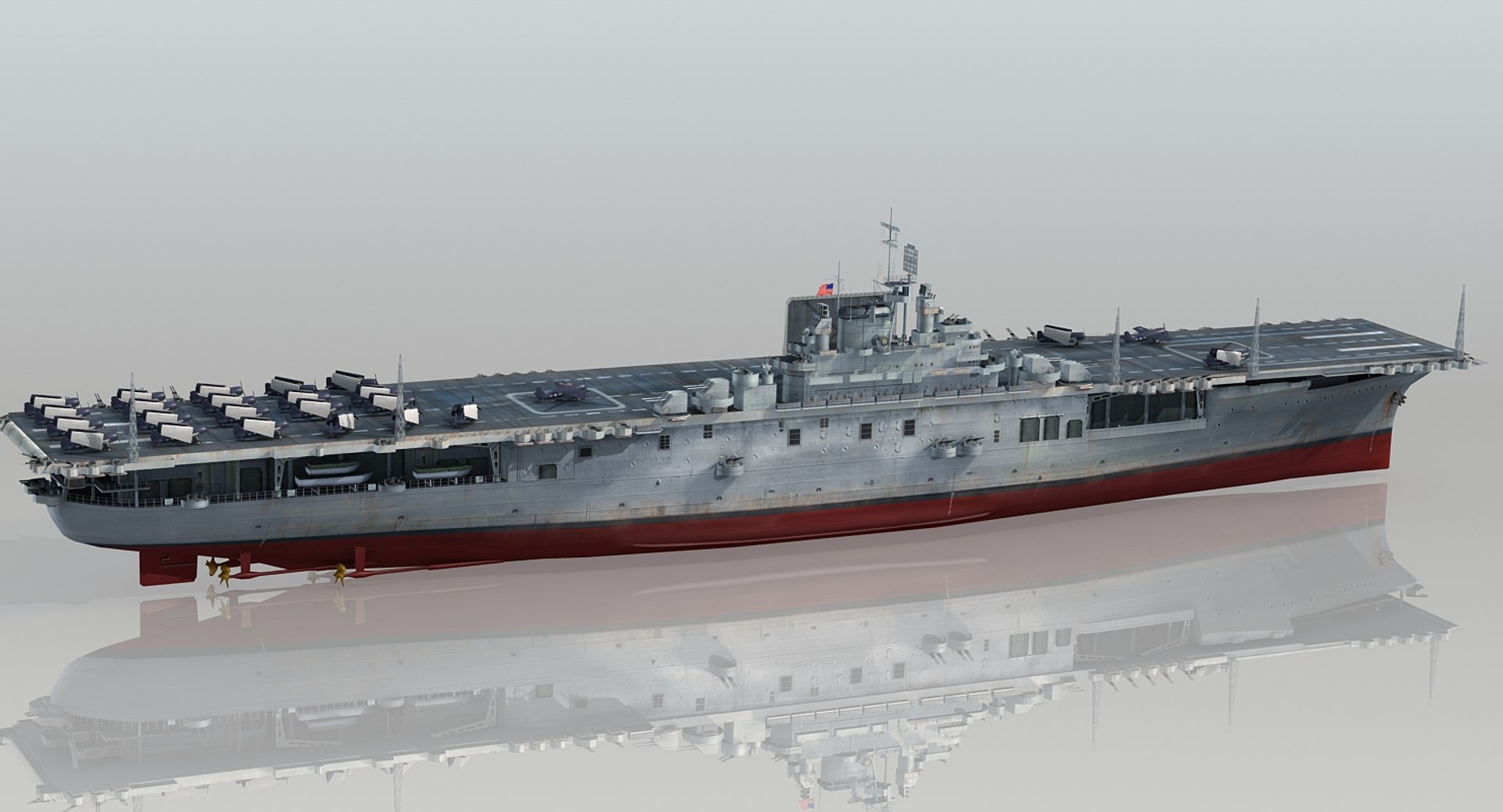 3D uss intrepid cv-11 cv model - TurboSquid 1412371