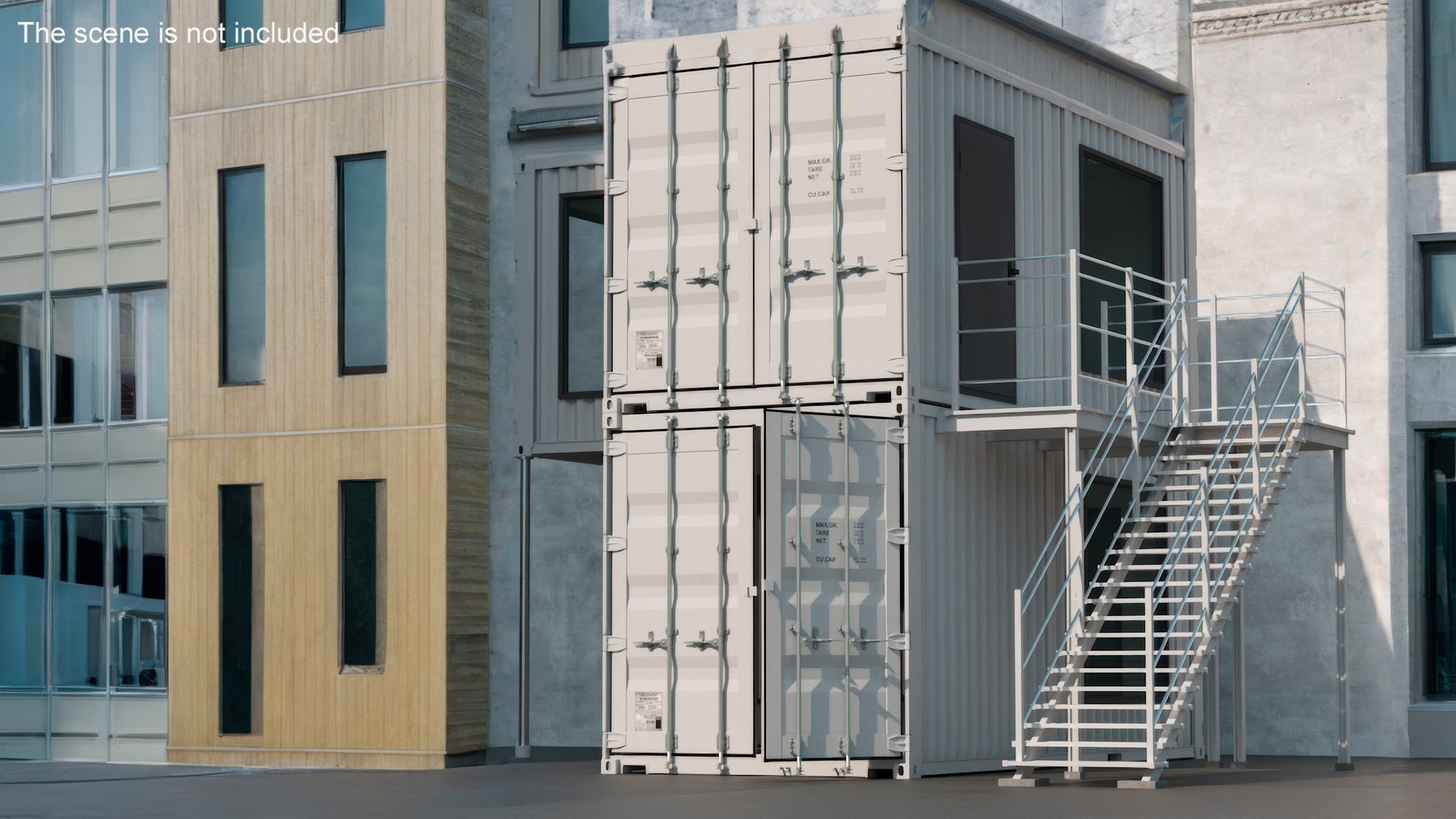 3D Small Office From Containers White - TurboSquid 2277609