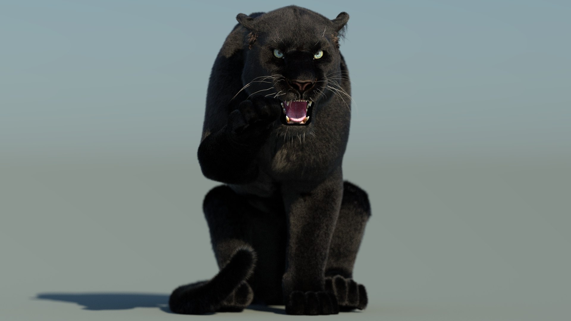 3D Rigged Black Panther - TurboSquid 2106552