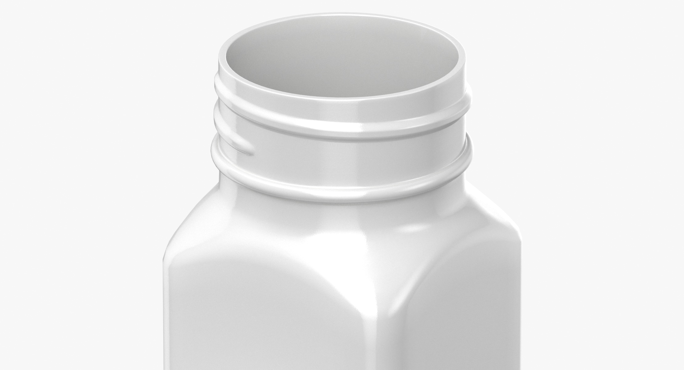 Plastic Square Bottles Open White Collection 04 - 4 models 3D model ...