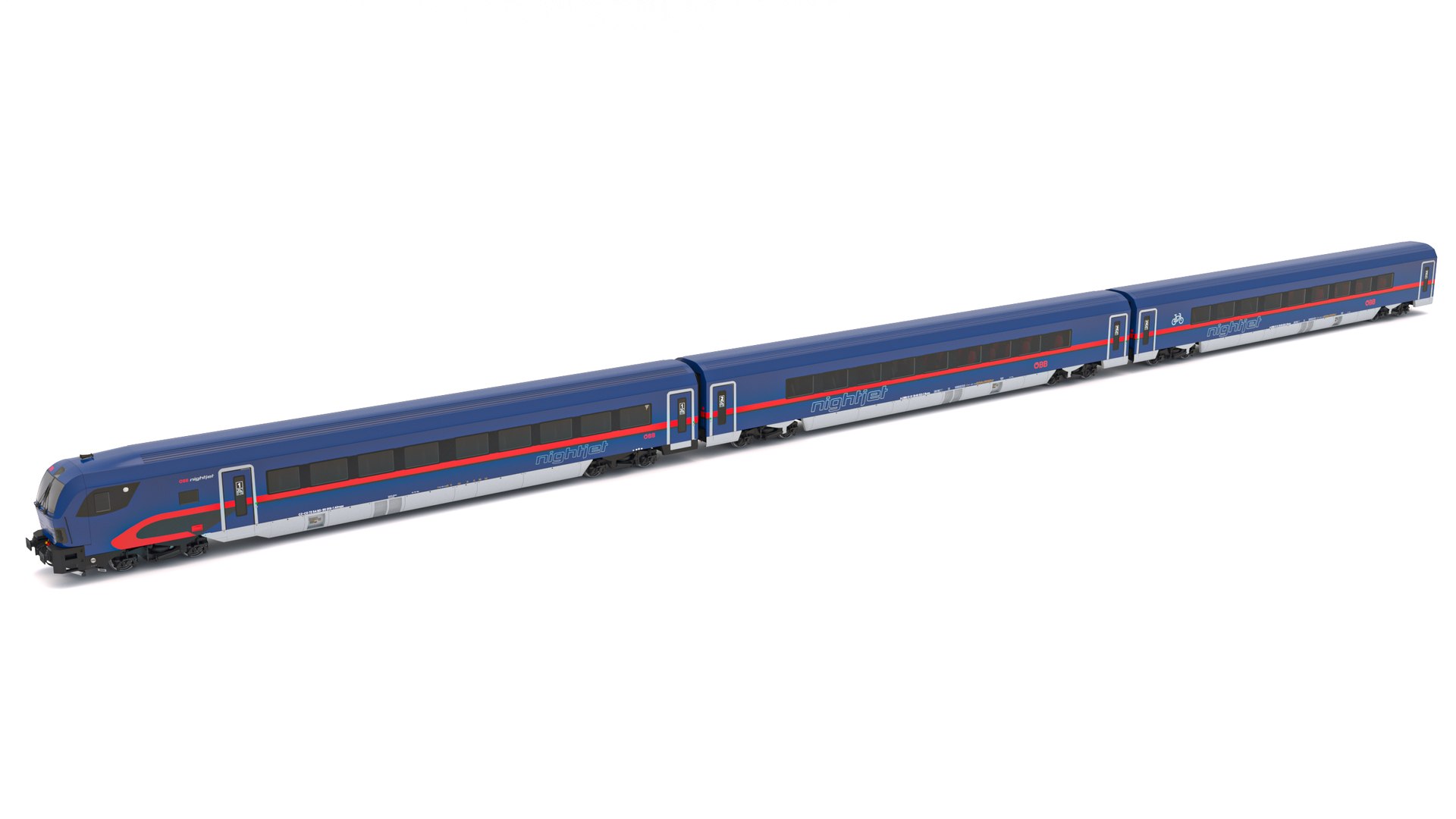 3D Model Passenger Train OBB Nightjet Collection 4 - TurboSquid 2227487
