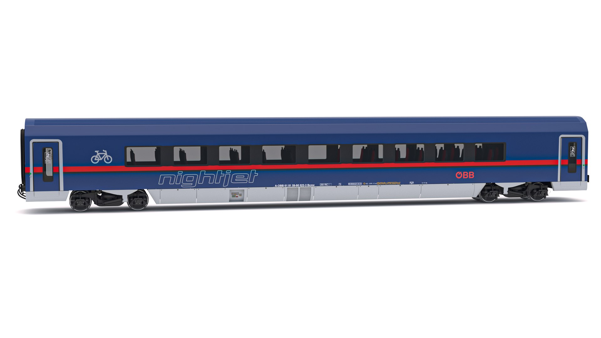 3D Model Passenger Train OBB Nightjet Collection 4 - TurboSquid 2227487