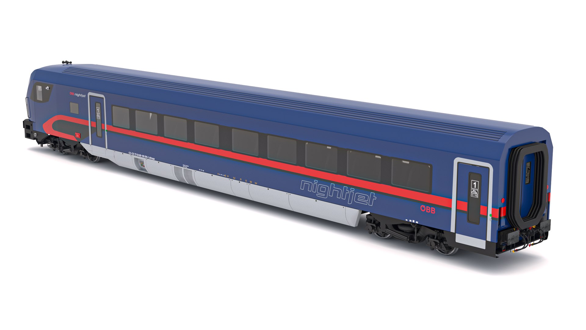 3D Model Passenger Train OBB Nightjet Collection 4 - TurboSquid 2227487