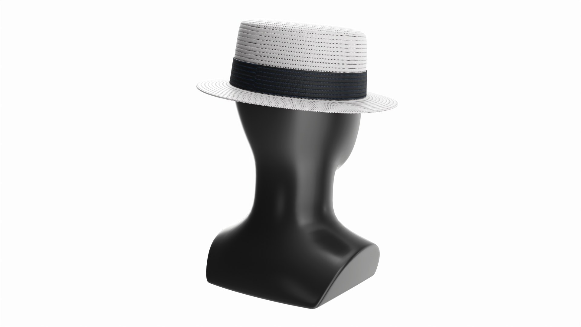 Store Display Mannequin Head With Boater Hat 3D Model - TurboSquid 2201780