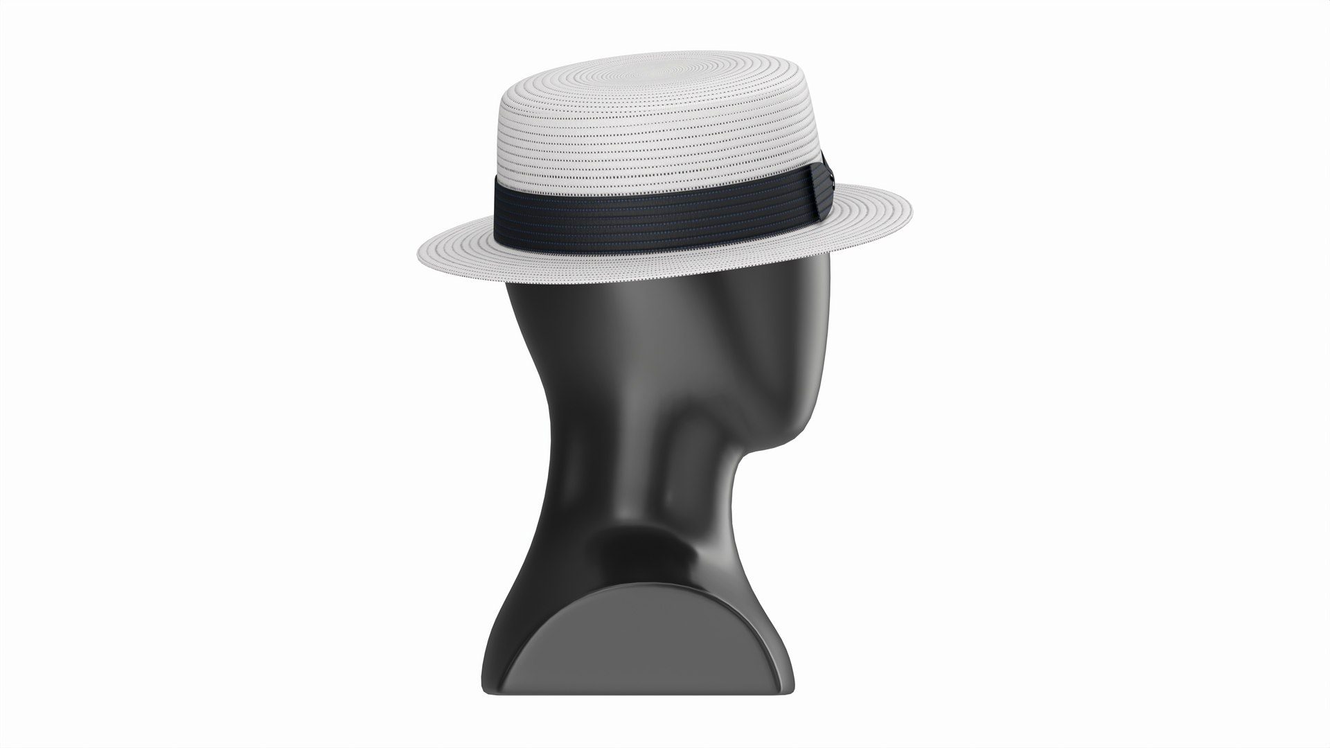 Store Display Mannequin Head With Boater Hat 3D Model - TurboSquid 2201780