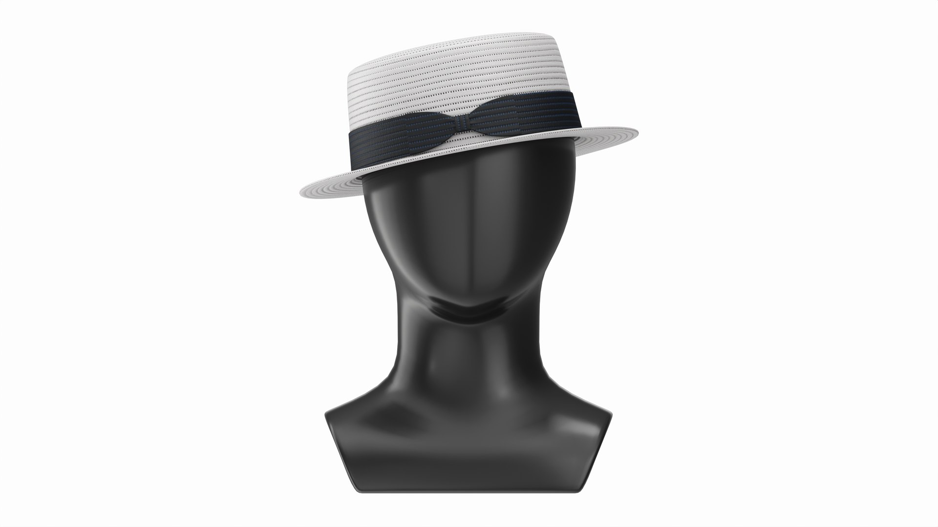 Store Display Mannequin Head With Boater Hat 3D Model - TurboSquid 2201780