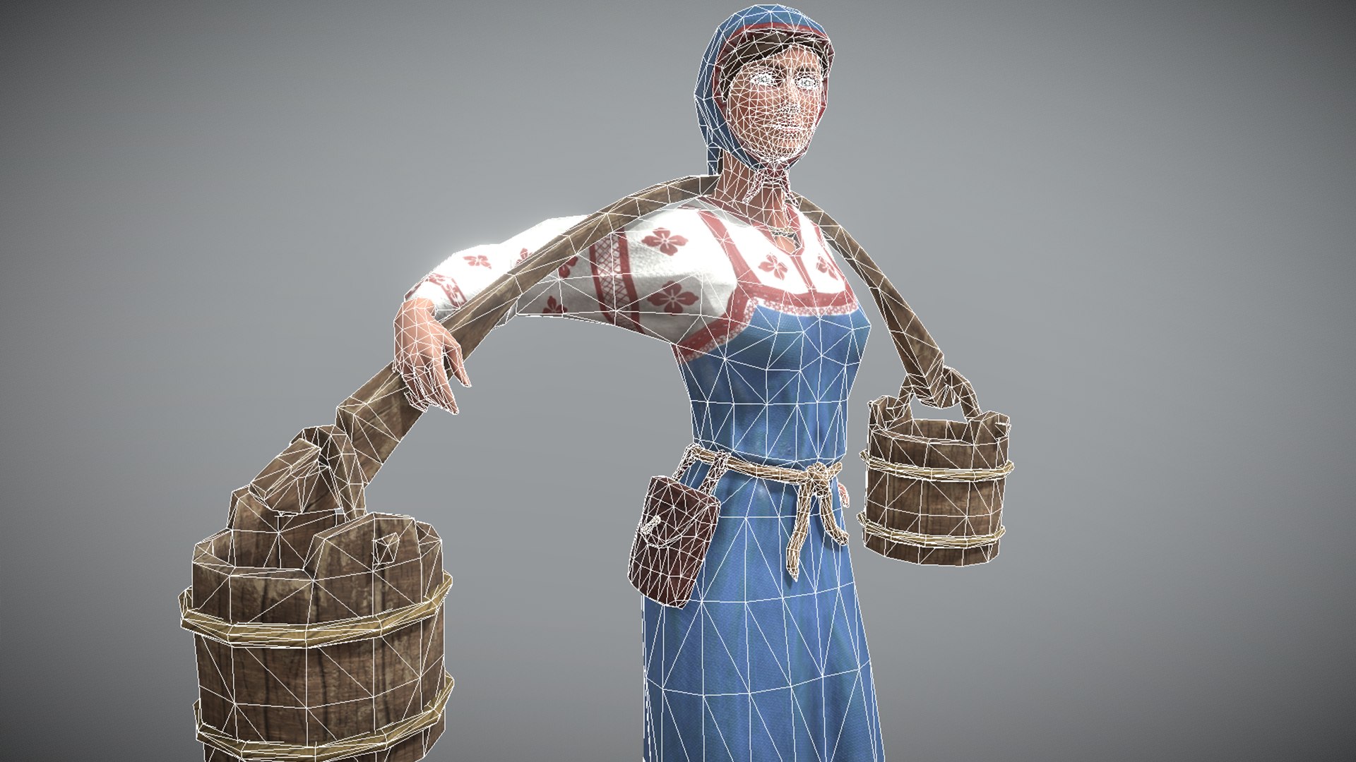 3D peasant villager woman character - TurboSquid 1340881