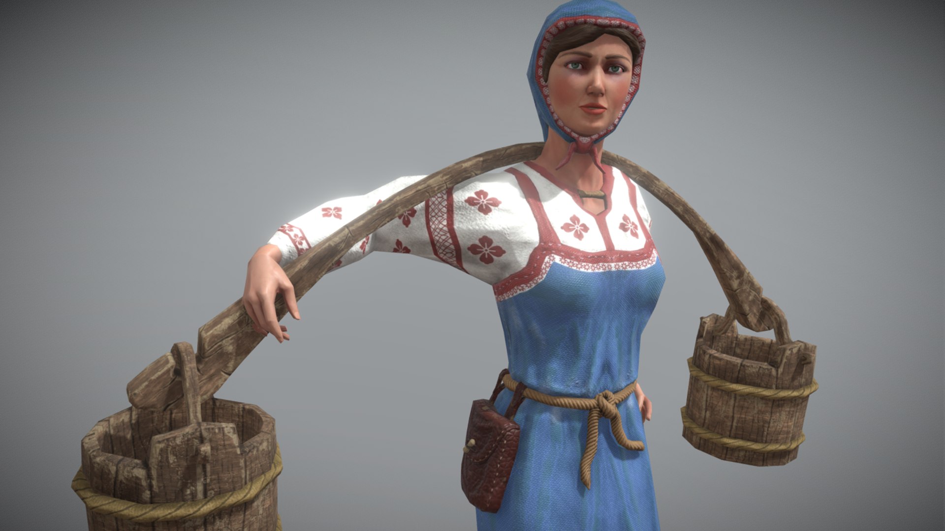 3D peasant villager woman character - TurboSquid 1340881