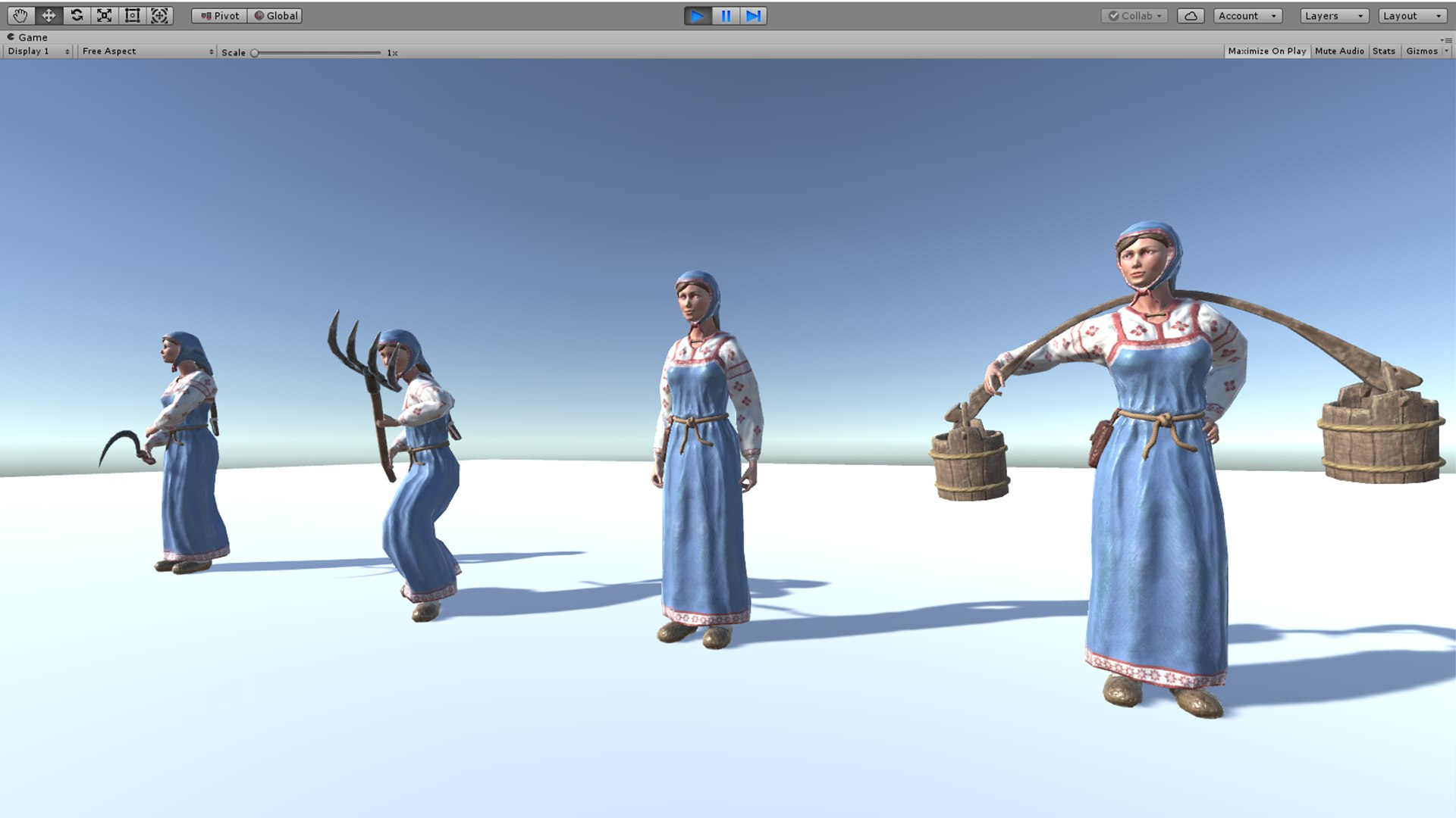 3D peasant villager woman character - TurboSquid 1340881