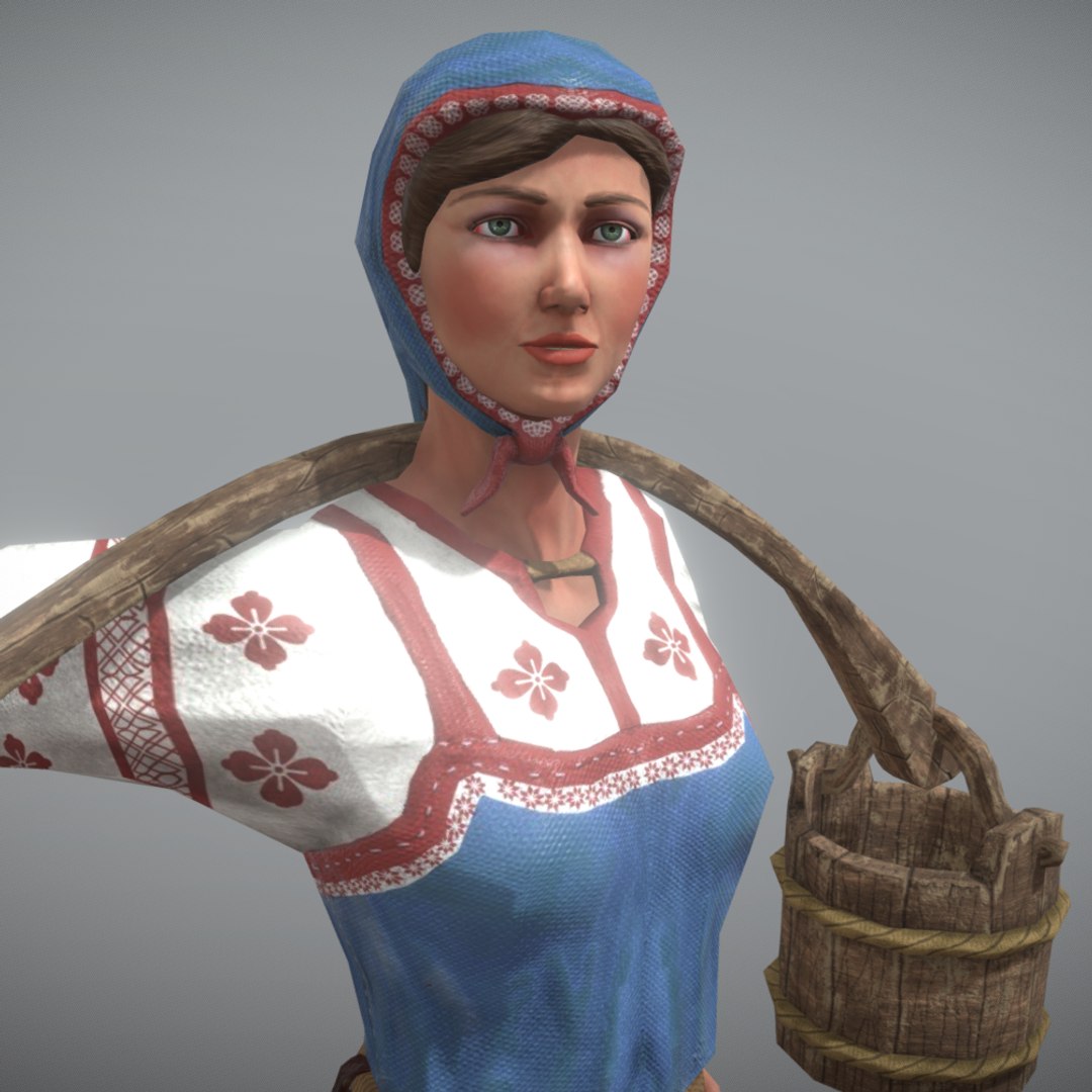 3D peasant villager woman character - TurboSquid 1340881