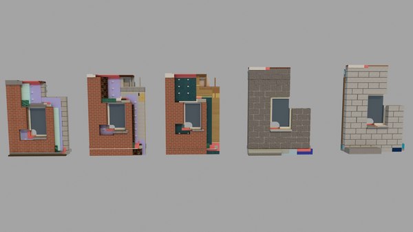 Wall section model - TurboSquid 2026959