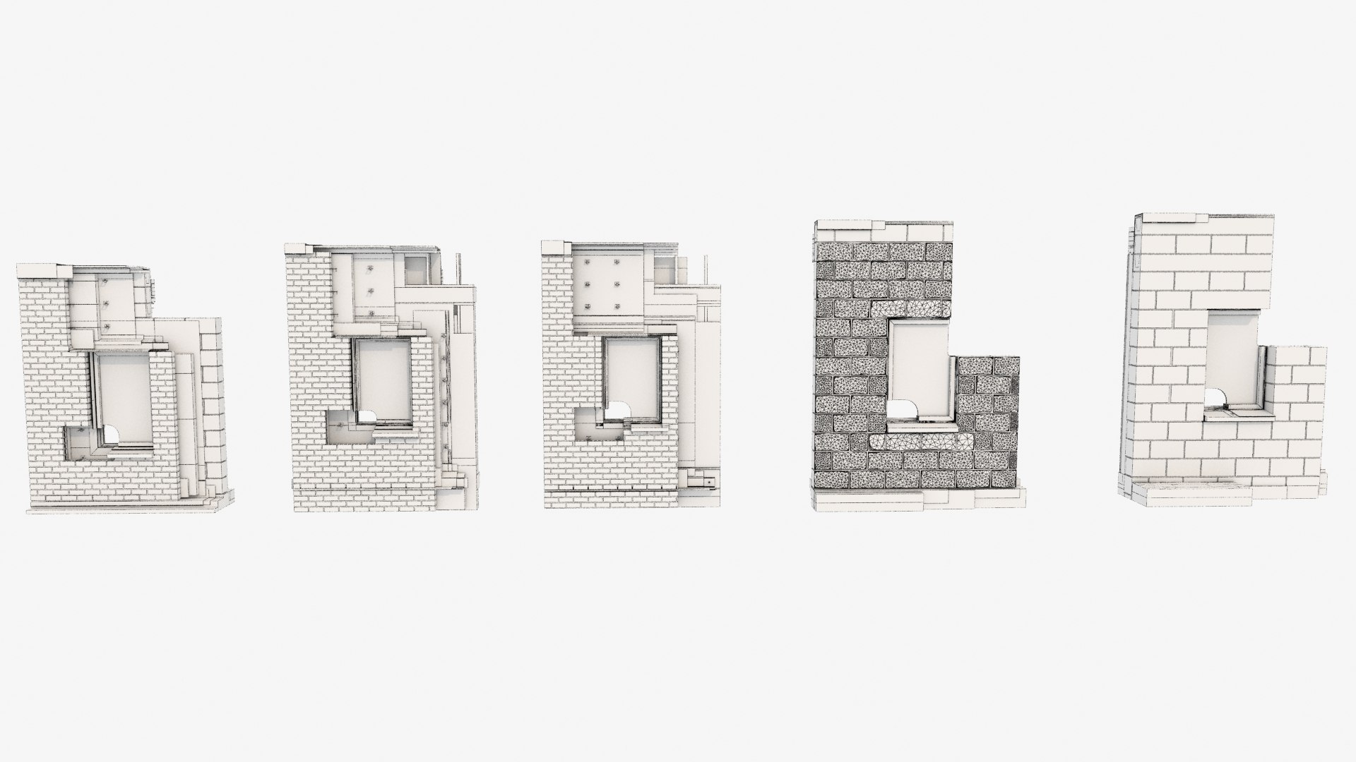 Wall section model - TurboSquid 2026959